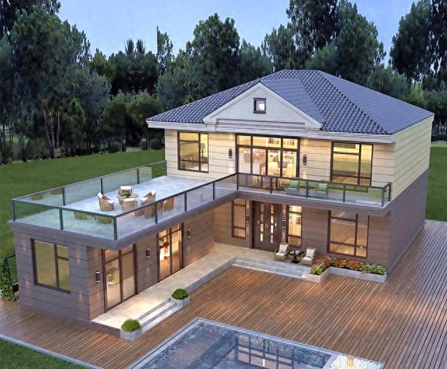 8 sets of 7-shaped rural villas, self-built seven-shaped villas in ...